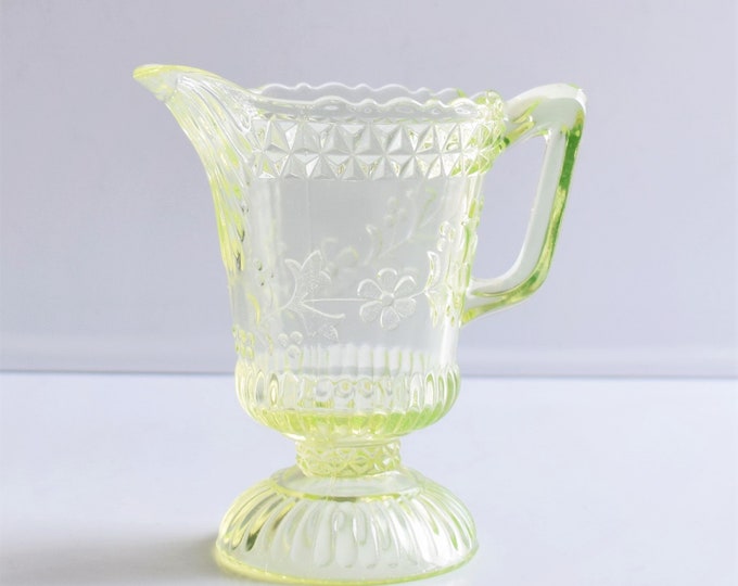 Antique Adams and Co. Wildflower Yellow or Green Pitcher Uranium ...