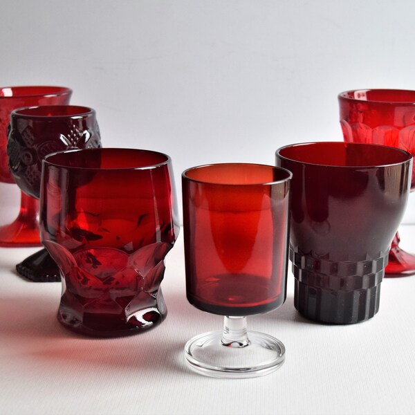 Red Glass Goblet - Etsy