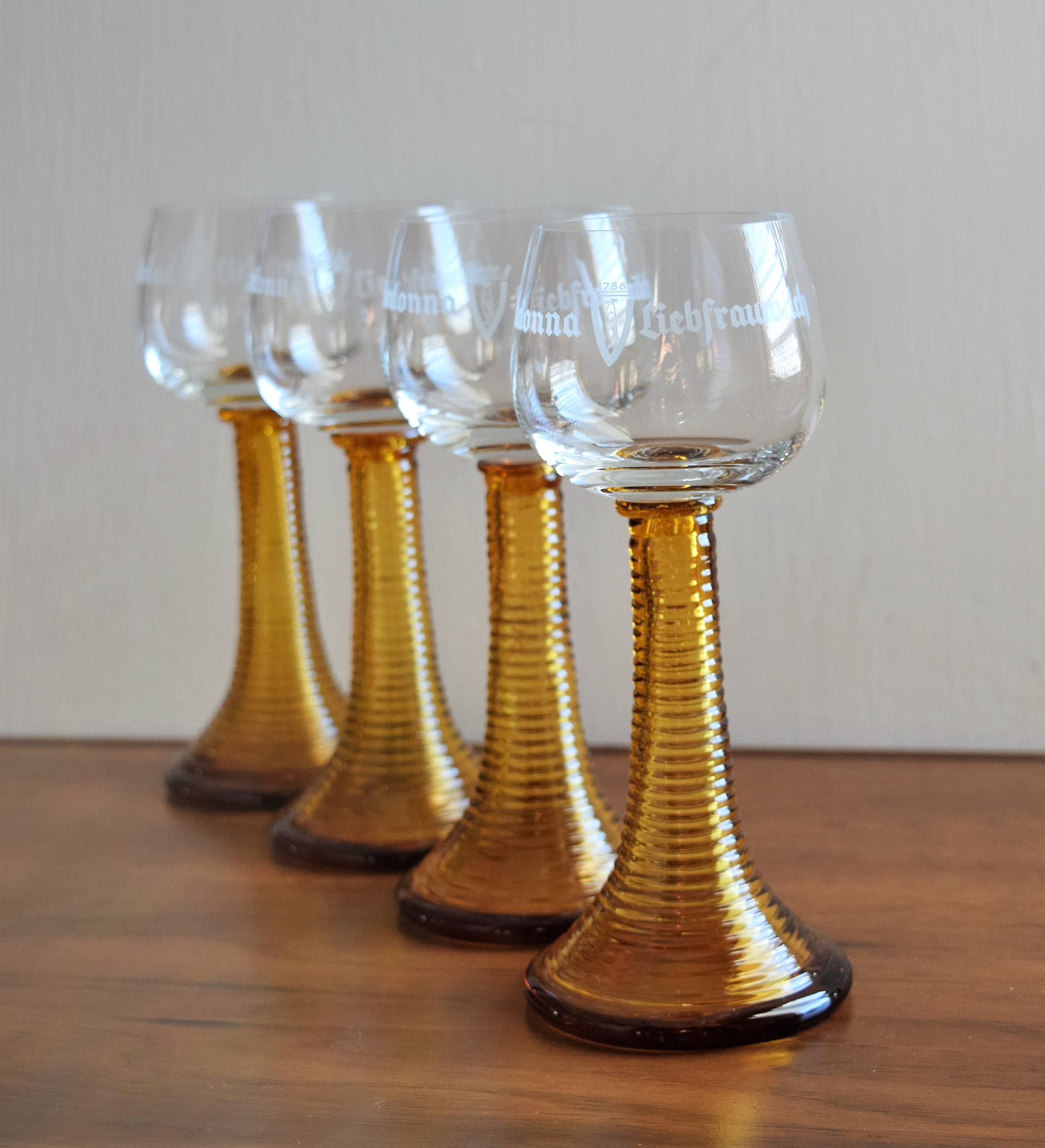 Rare Set of 4 German-made Madonna Liebfraumilch Goblets - Etsy