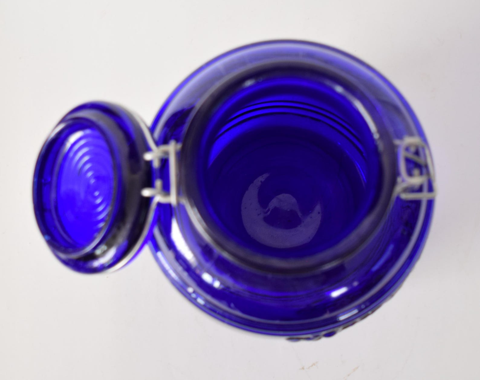 Large Cobalt Blue Glass Jar Casadis Milano "baril De Fruits" Canisters ...