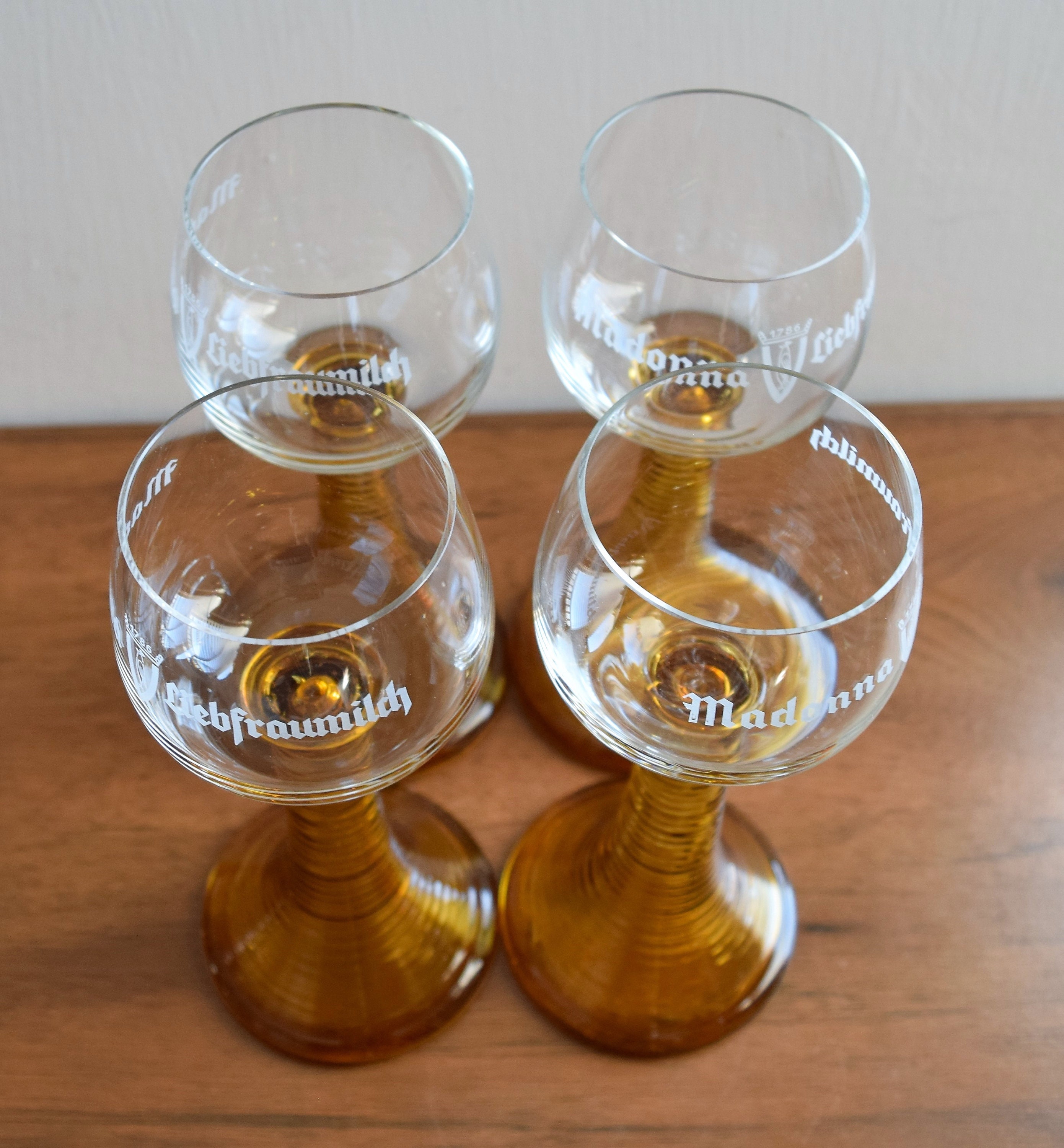 Rare Set of 4 German-made Madonna Liebfraumilch Goblets - Etsy