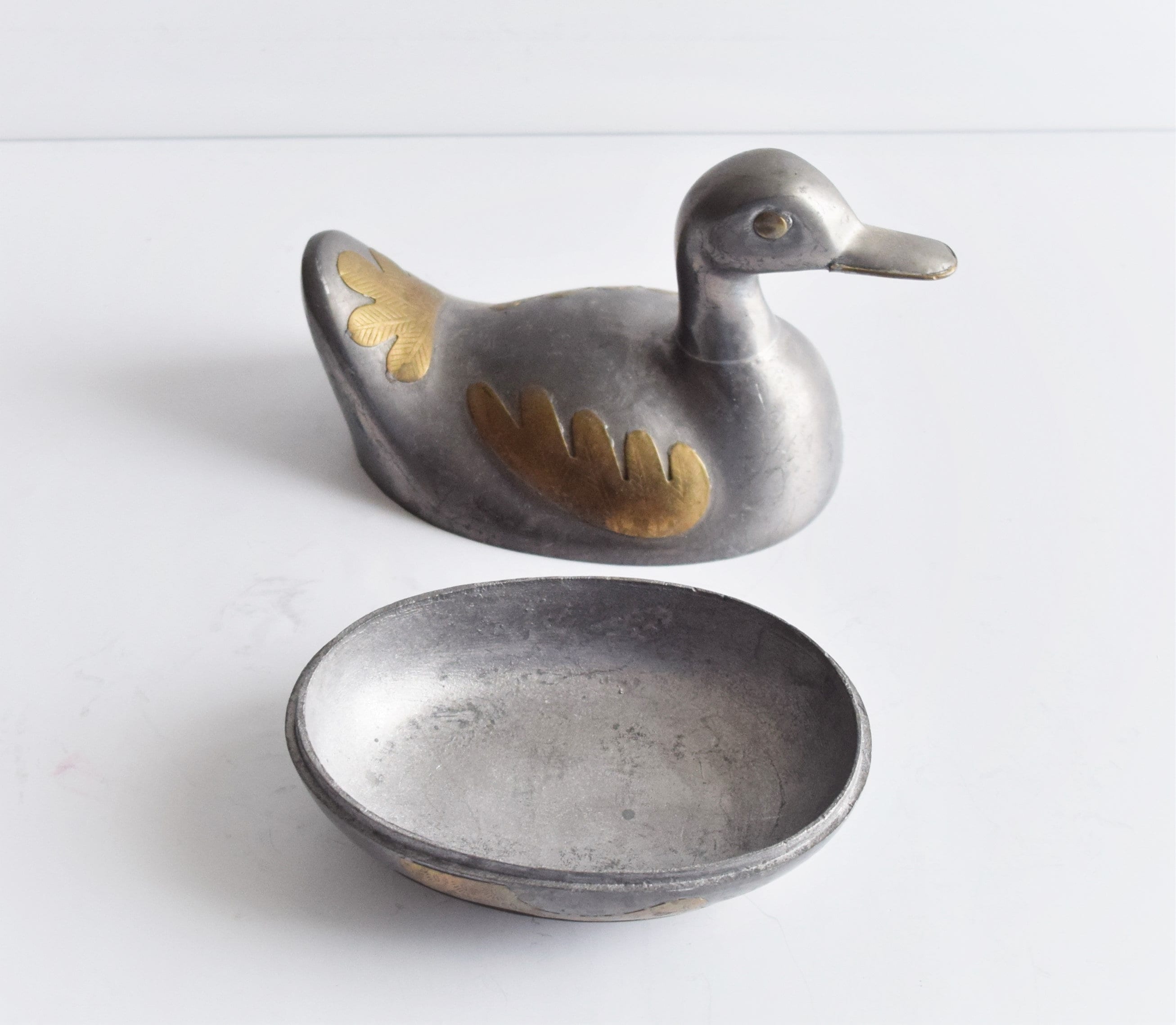 Solid Pewter and Brass Duck Trinkets Set of 2 - Etsy