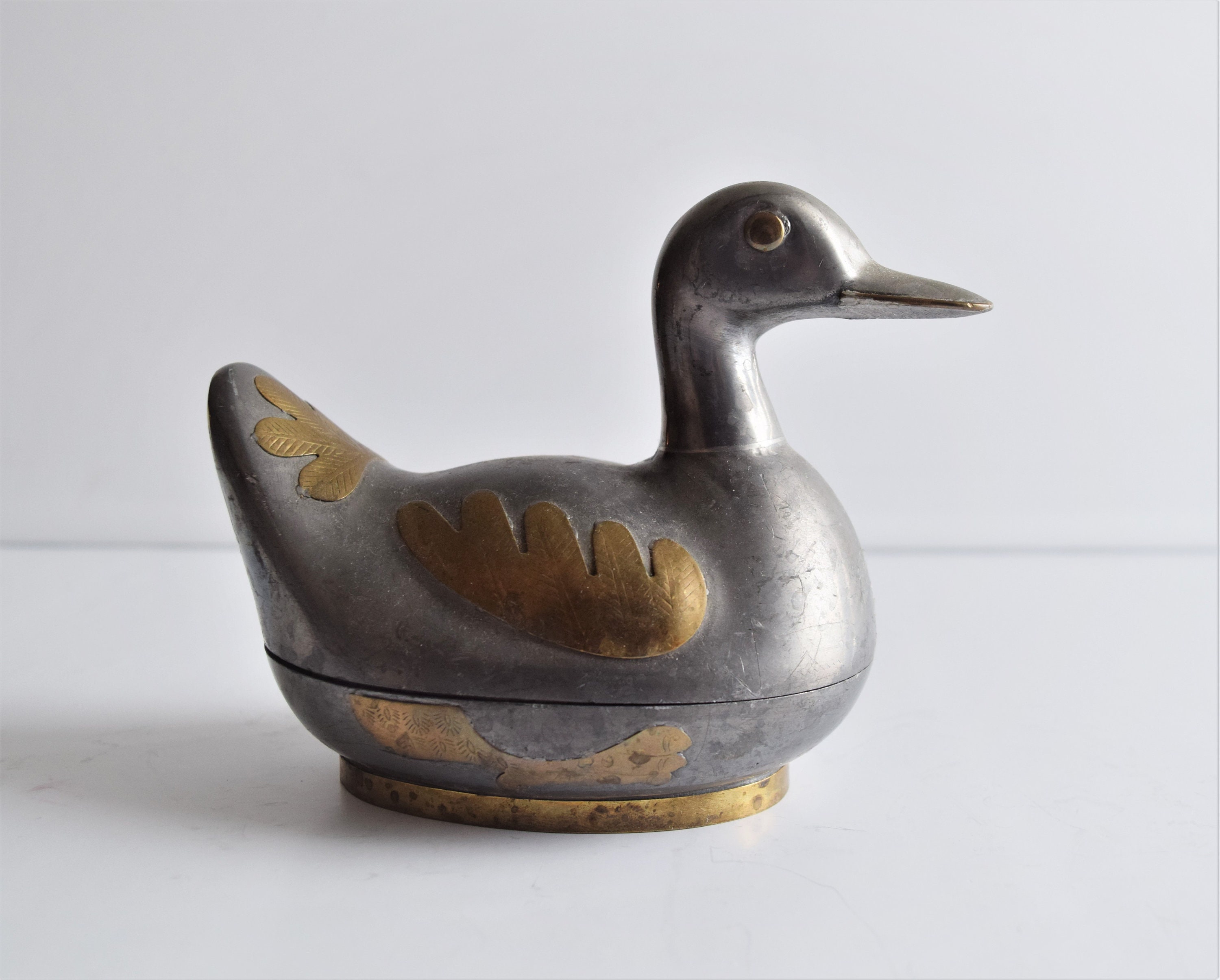 Solid Pewter and Brass Duck Trinkets Set of 2 - Etsy