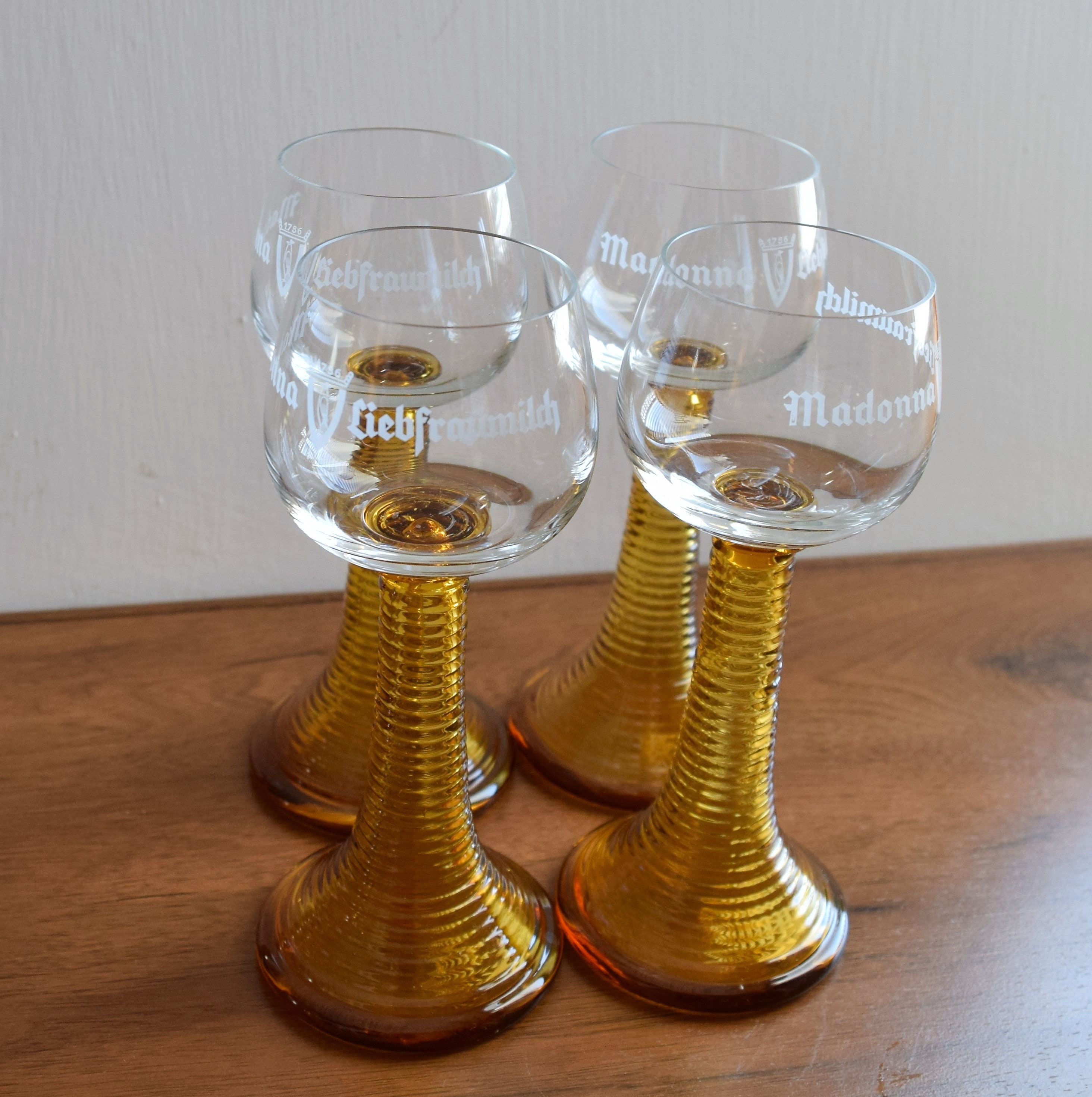 Rare Set of 4 German-made Madonna Liebfraumilch Goblets - Etsy