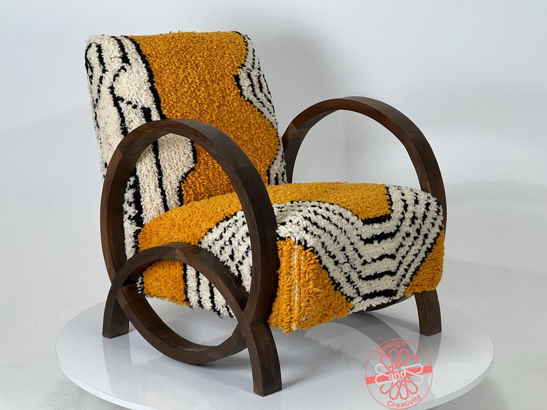 Mid-century Modern Lounge Chair, Retro Vintage Style Armchair, Cozy ...