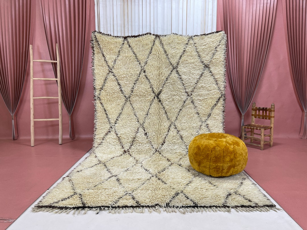 6x10ft - Soft Wool Rug, Dense Wool Rug, Rare Wool Carpet, Designer Rug ...