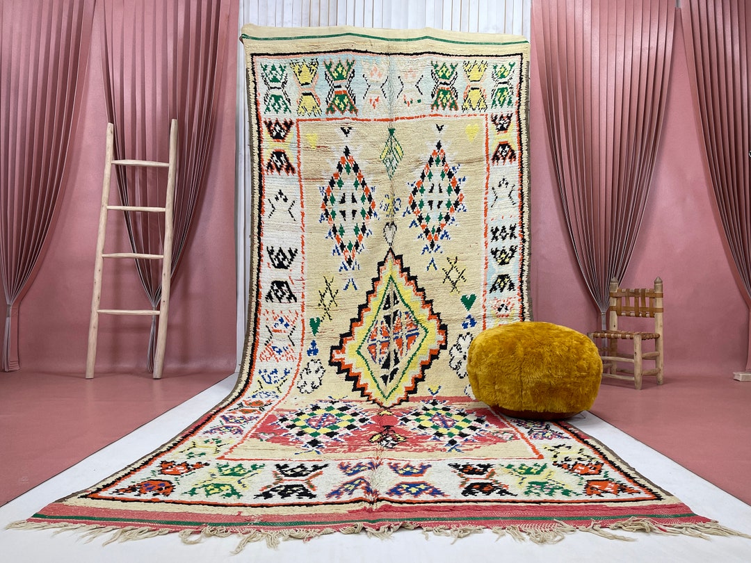 5x13ft - Luxurious Wool Rug, Traditional Boujaad Weaving, High-quality ...