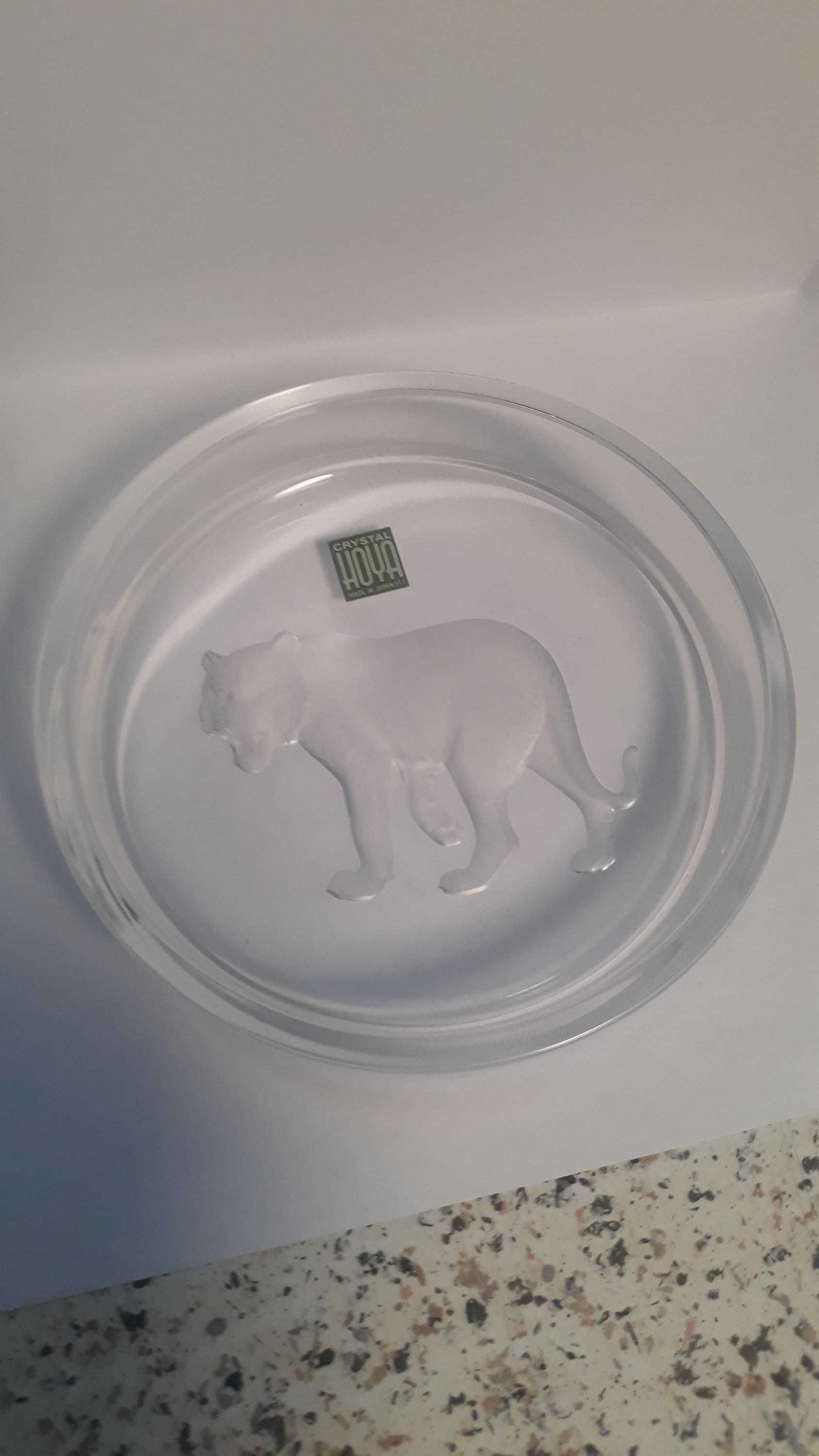 Hoya Crystal Etched Tiger Tray - Etsy