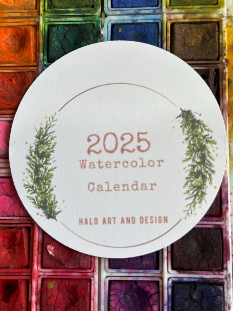 2025 Watercolor Desk Calendar With Holder - Etsy