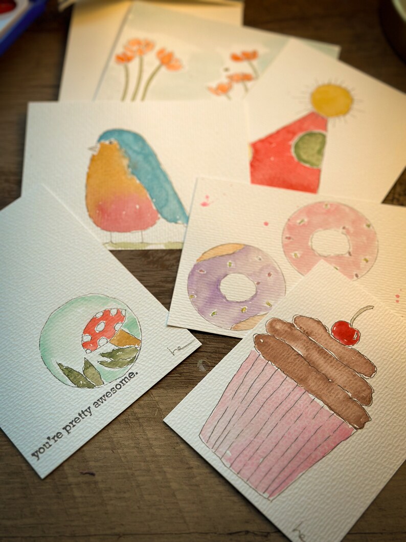 YOU PAINT Card Assortment 6cards and Paint - Etsy