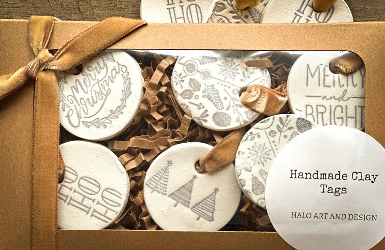 Holiday Clay Tags (set of 6) - Etsy