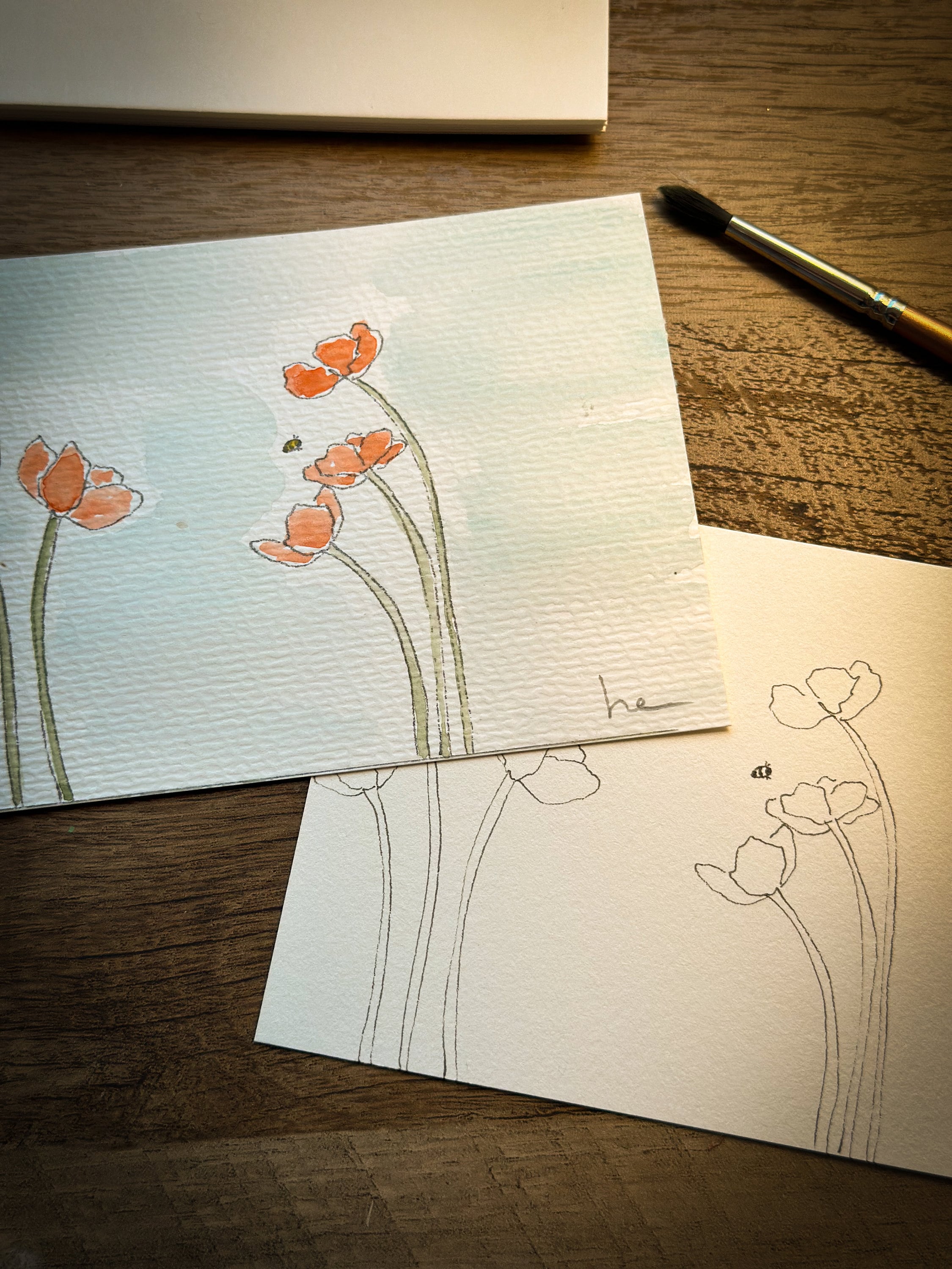 YOU PAINT Card Assortment 6cards and Paint - Etsy