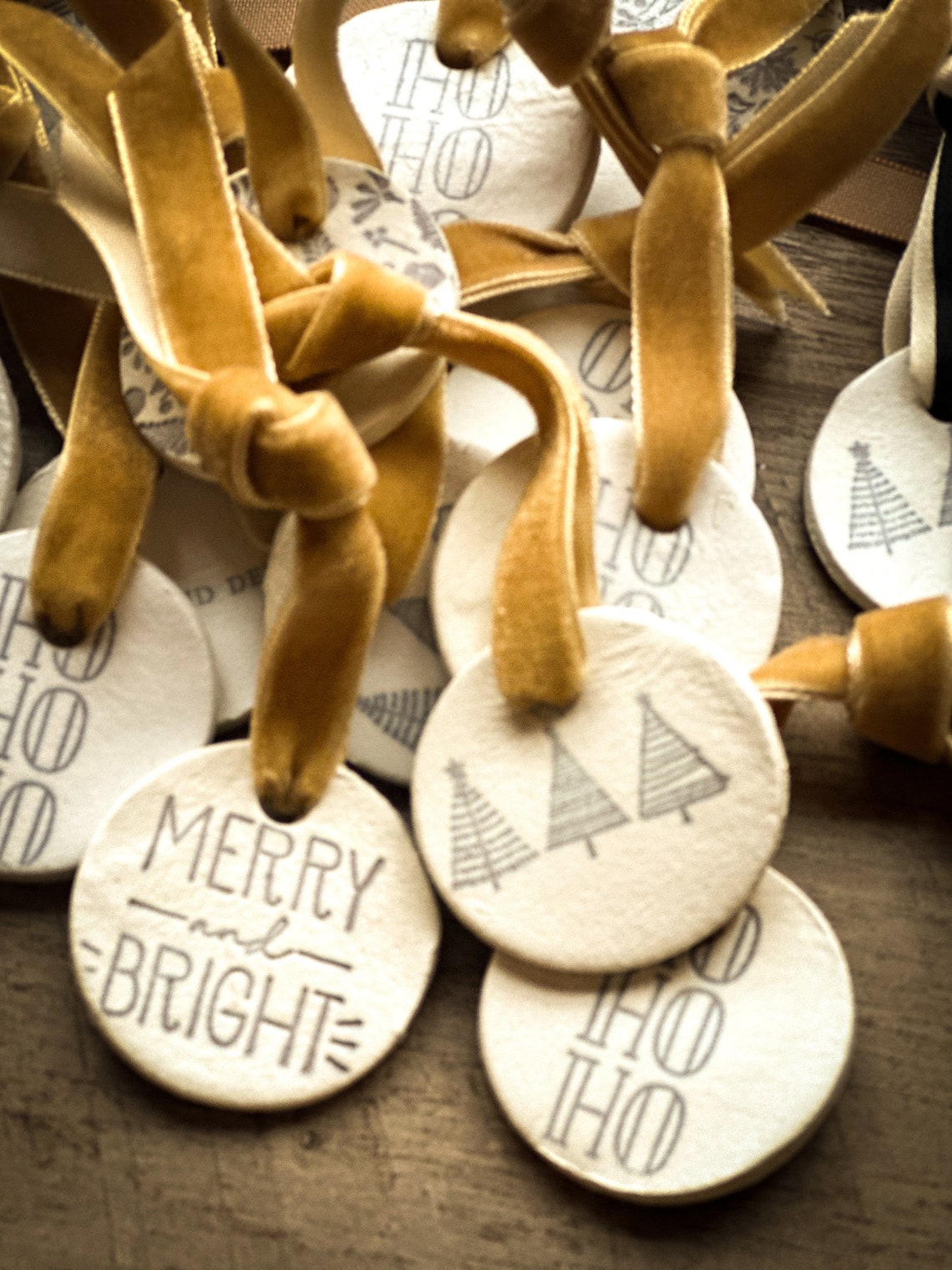 Holiday Clay Tags (set of 6) - Etsy