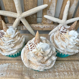 Fake Beach Theme Cupcake, Beach Theme Tier Tray Decor, Beach Cupcake ...