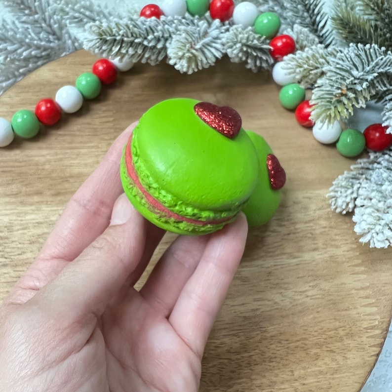 Christmas Decor, Grinch Decor, Macaron Fake Bake Treat, Grinch ...