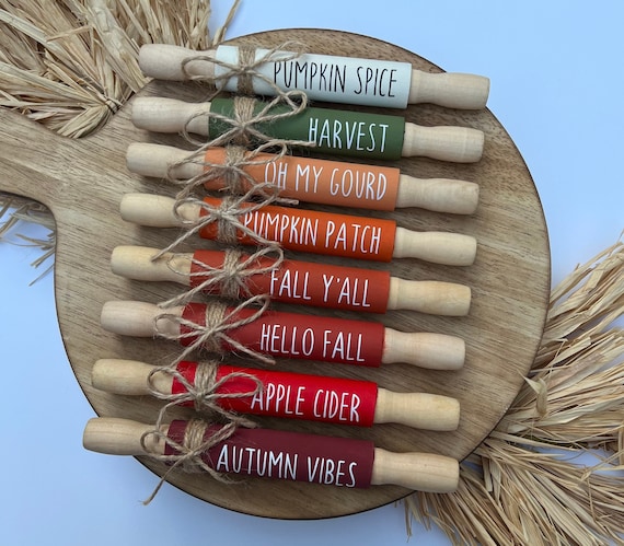 Mini Fall Rolling Pins Fall Autumn Harvest Thanksgiving - Etsy