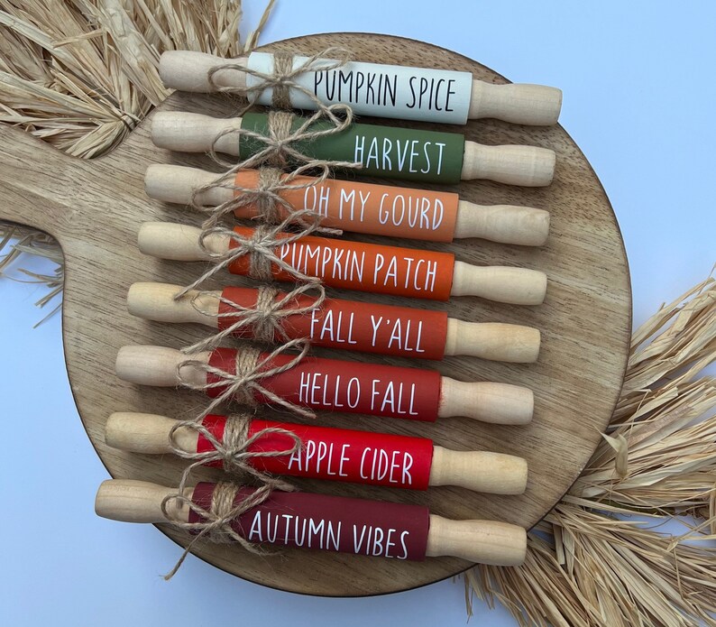 Mini Fall Rolling Pins Fall Autumn Harvest Thanksgiving - Etsy