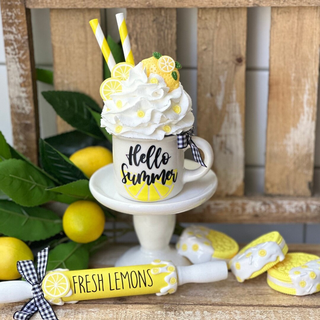 Lemon Decor, Lemon Tiered Tray Decor, Lemon Cookies, Lemon Kitchen ...