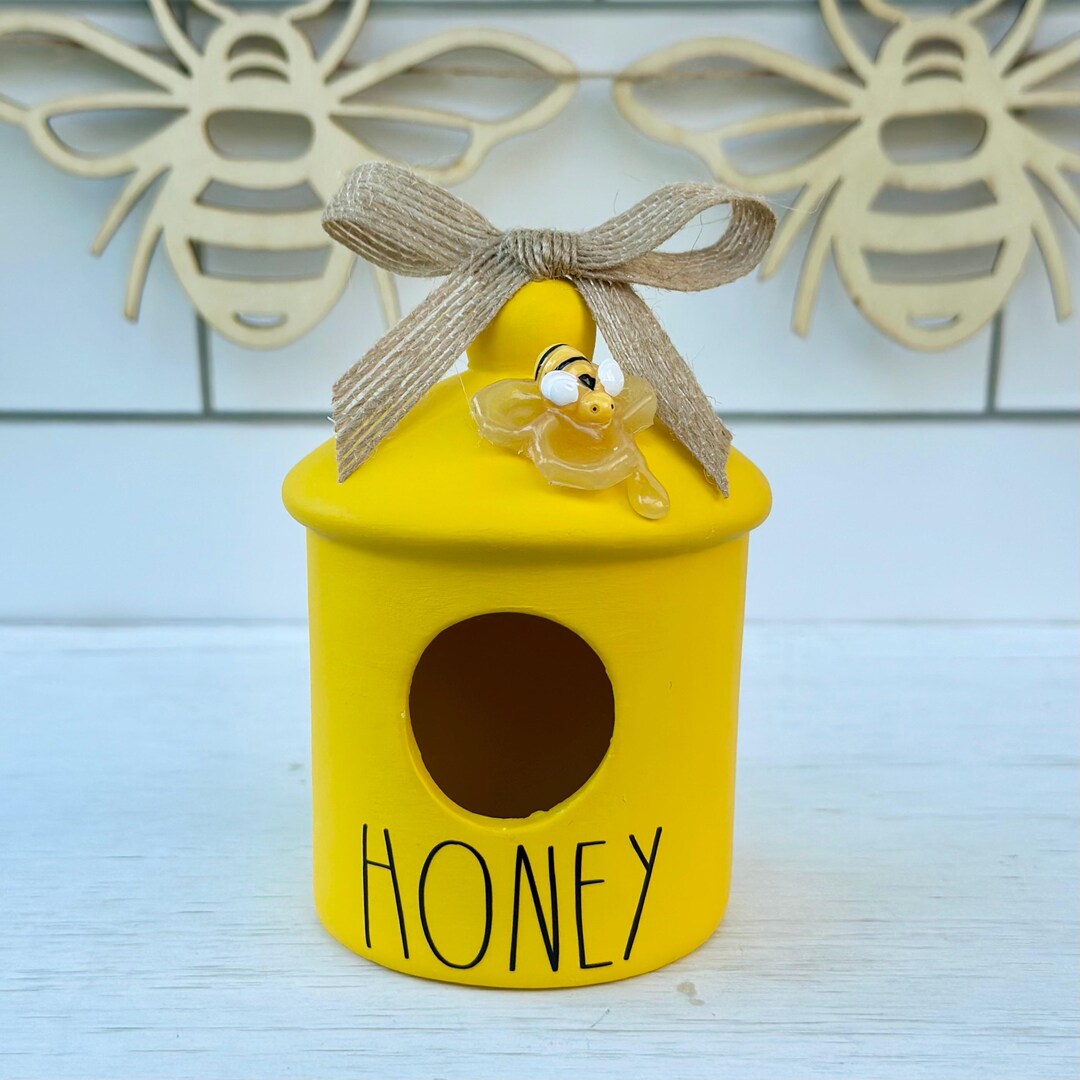 Mini Ceramic Bee House, Honey Bee Decor, Bee Tiered Tray Display, Honey ...