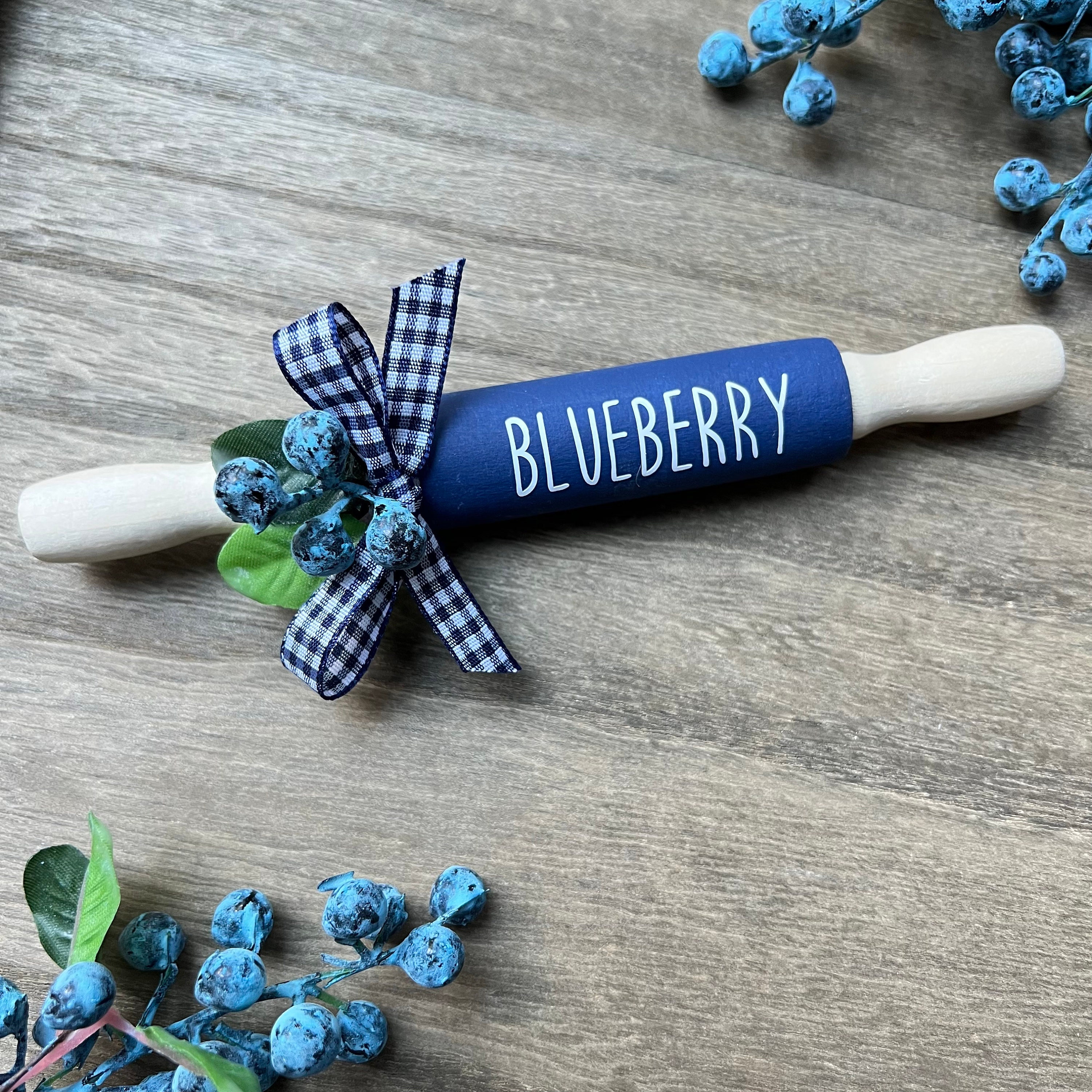Blueberry Decor Blueberry Rolling Pin Blueberry Theme Tier - Etsy