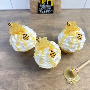 Faux Bee Cupcake, Honey Bees Cupcake, Bee Decor, Bee Tiered Tray Decor ...