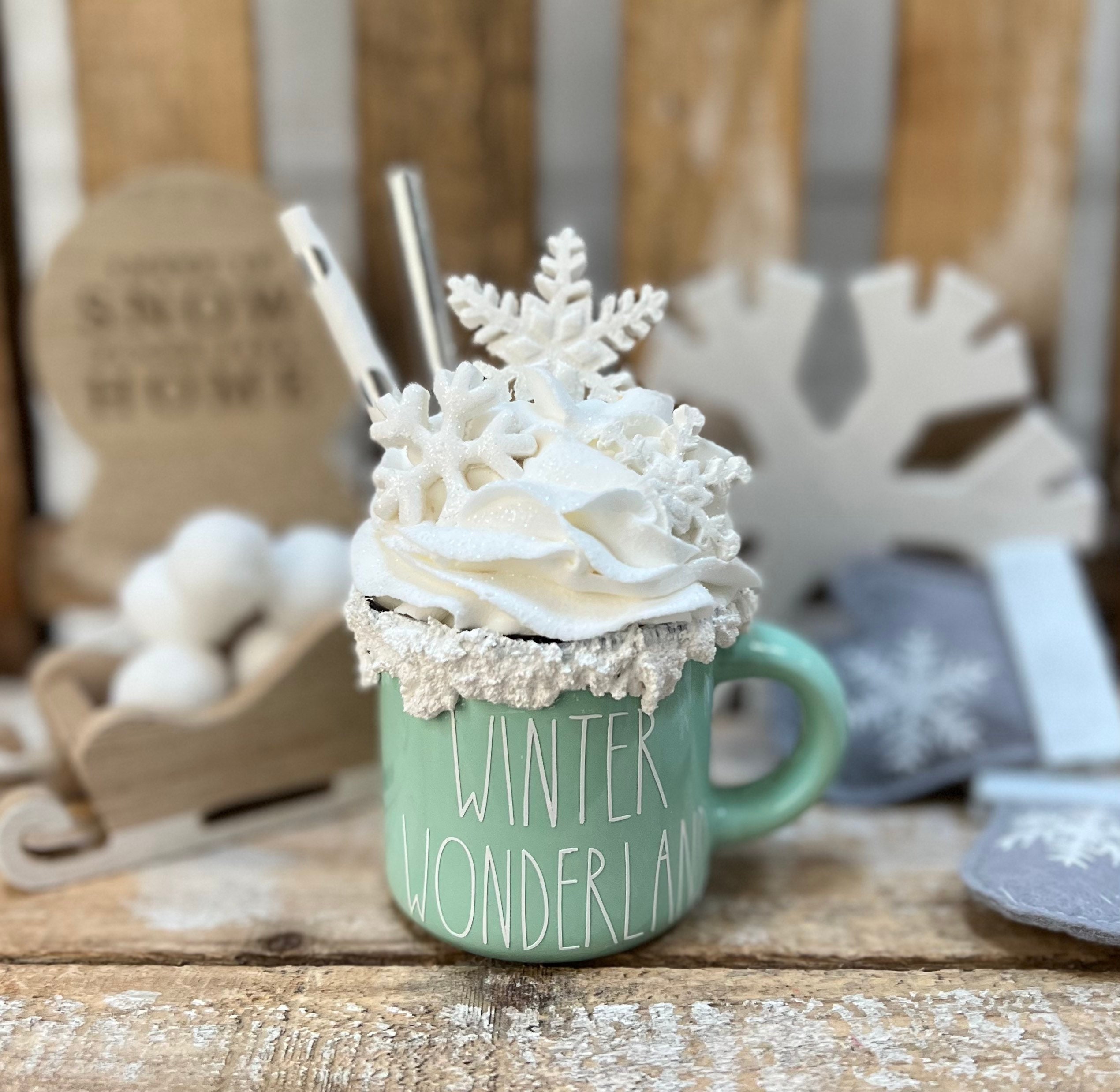 Winter Wonderland Mini Mug, Let It Snow, Snowflake, Blue White, White ...