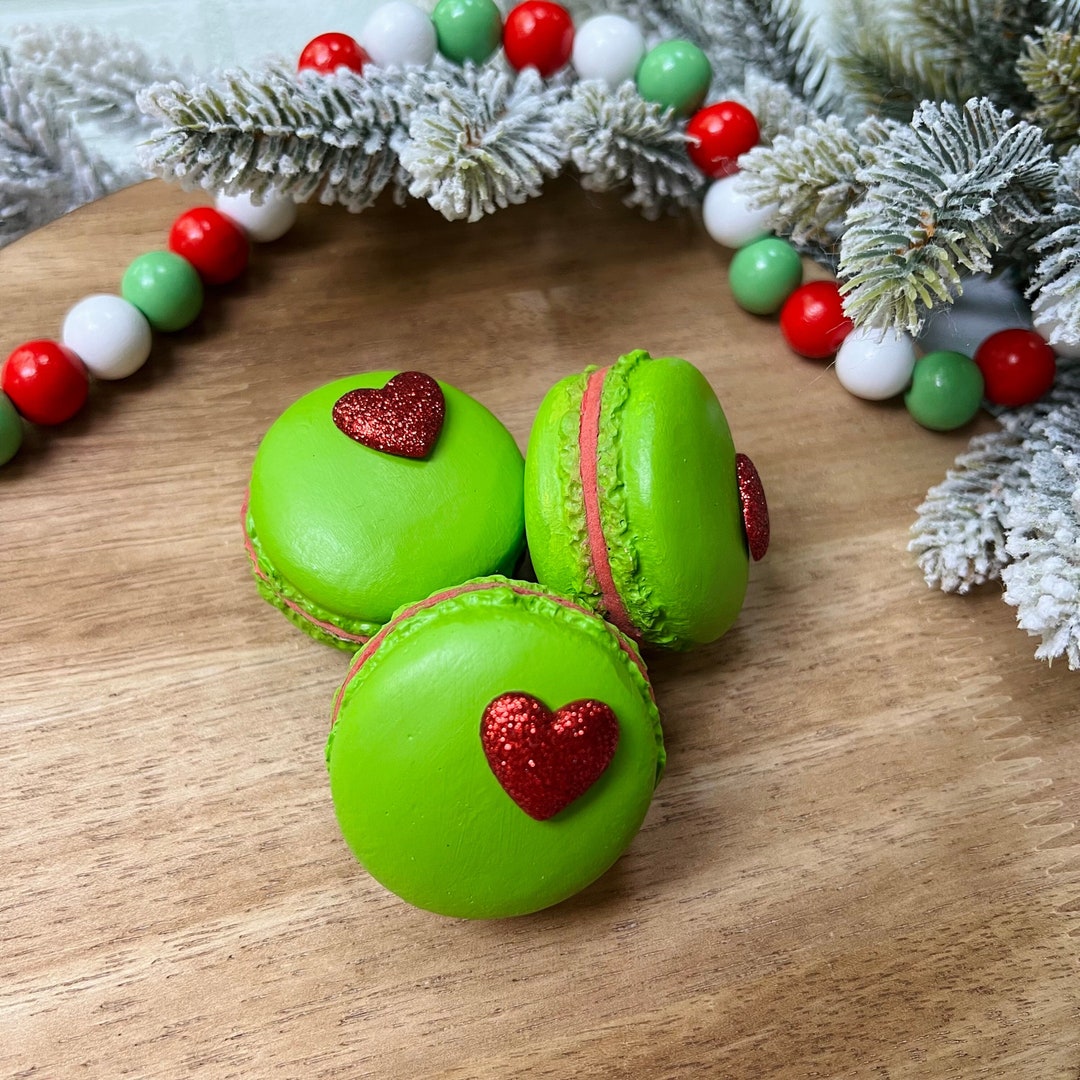 Christmas Decor, Grinch Decor, Macaron Fake Bake Treat, Grinch ...