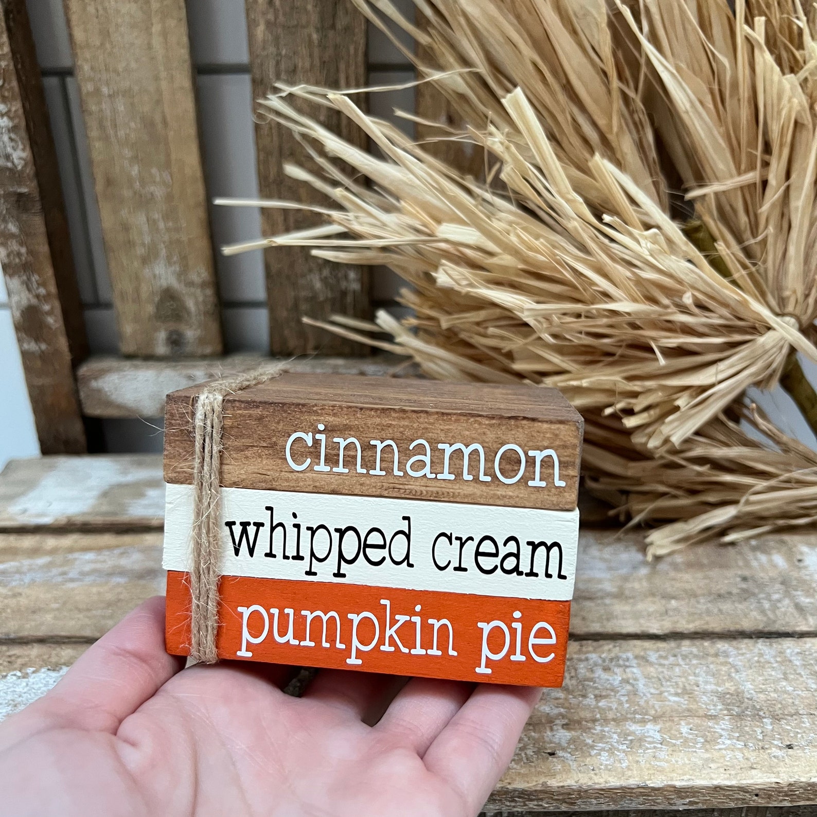 Mini Pumpkin Pie Theme Bookstack, Fall Decor, Fall Bookstack, Fall Tier ...