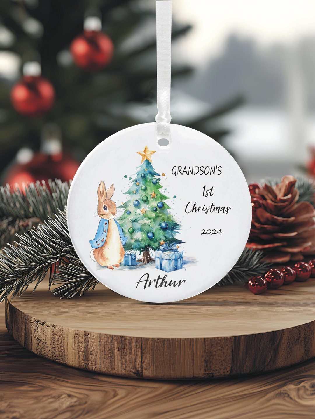 Grandson's First Christmas Peter Rabbit Tree Decoration - Cute ...
