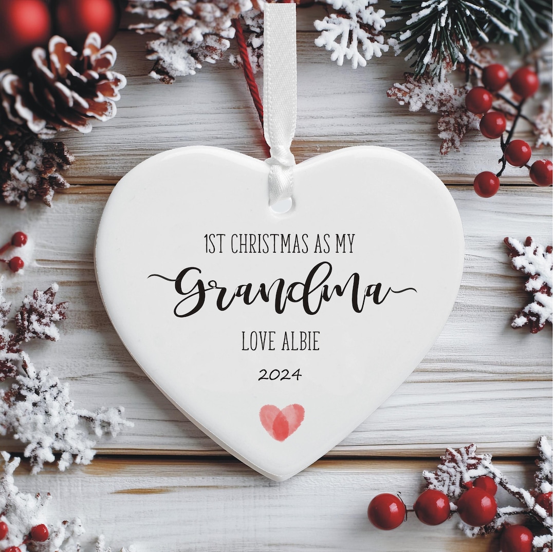 First Christmas as My Grandma Tree Decoration - Personalised Ceramic ...