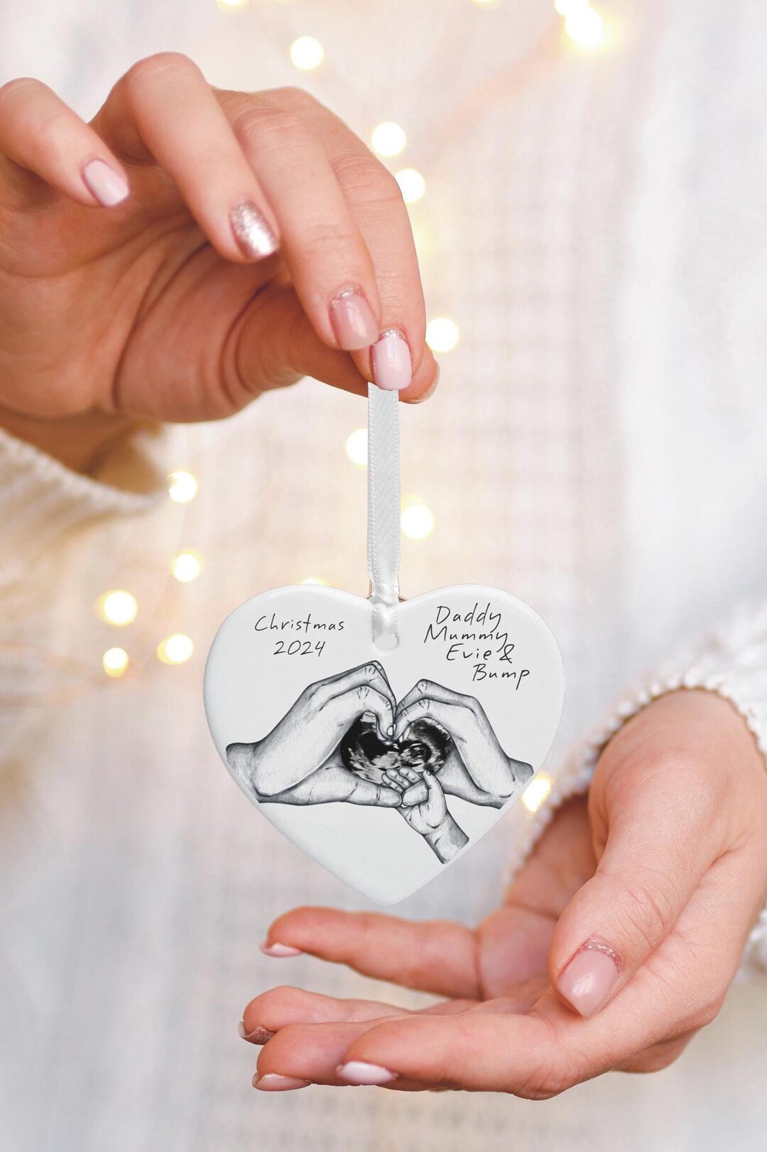 Pregnancy Baby Bump Christmas Tree Decoration, Last Christmas as a ...