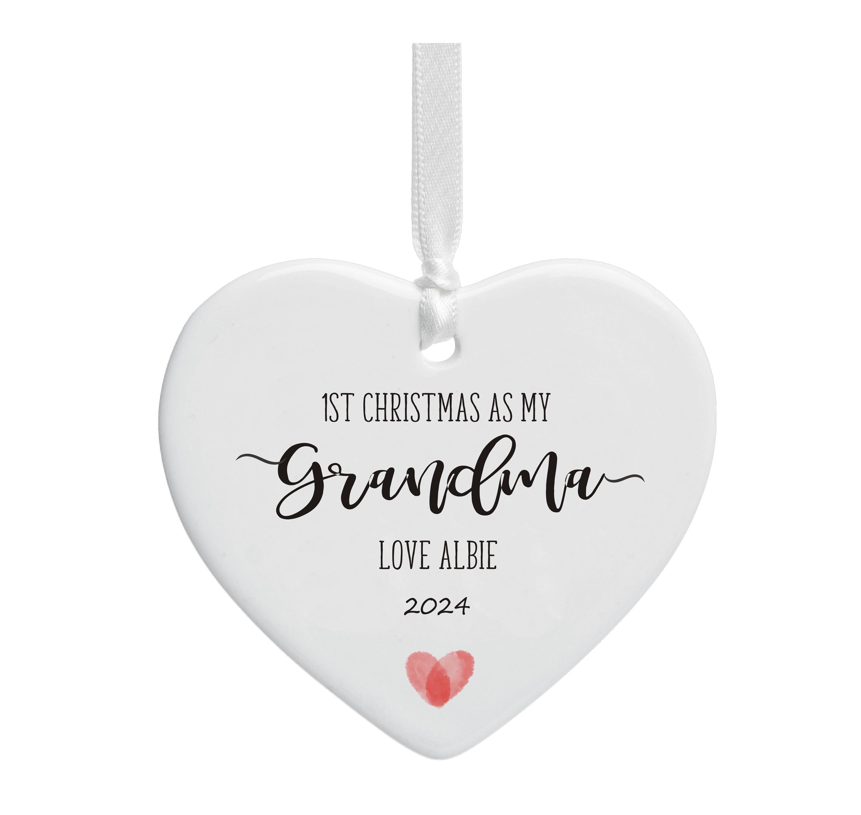 First Christmas as My Grandma Tree Decoration - Personalised Ceramic ...