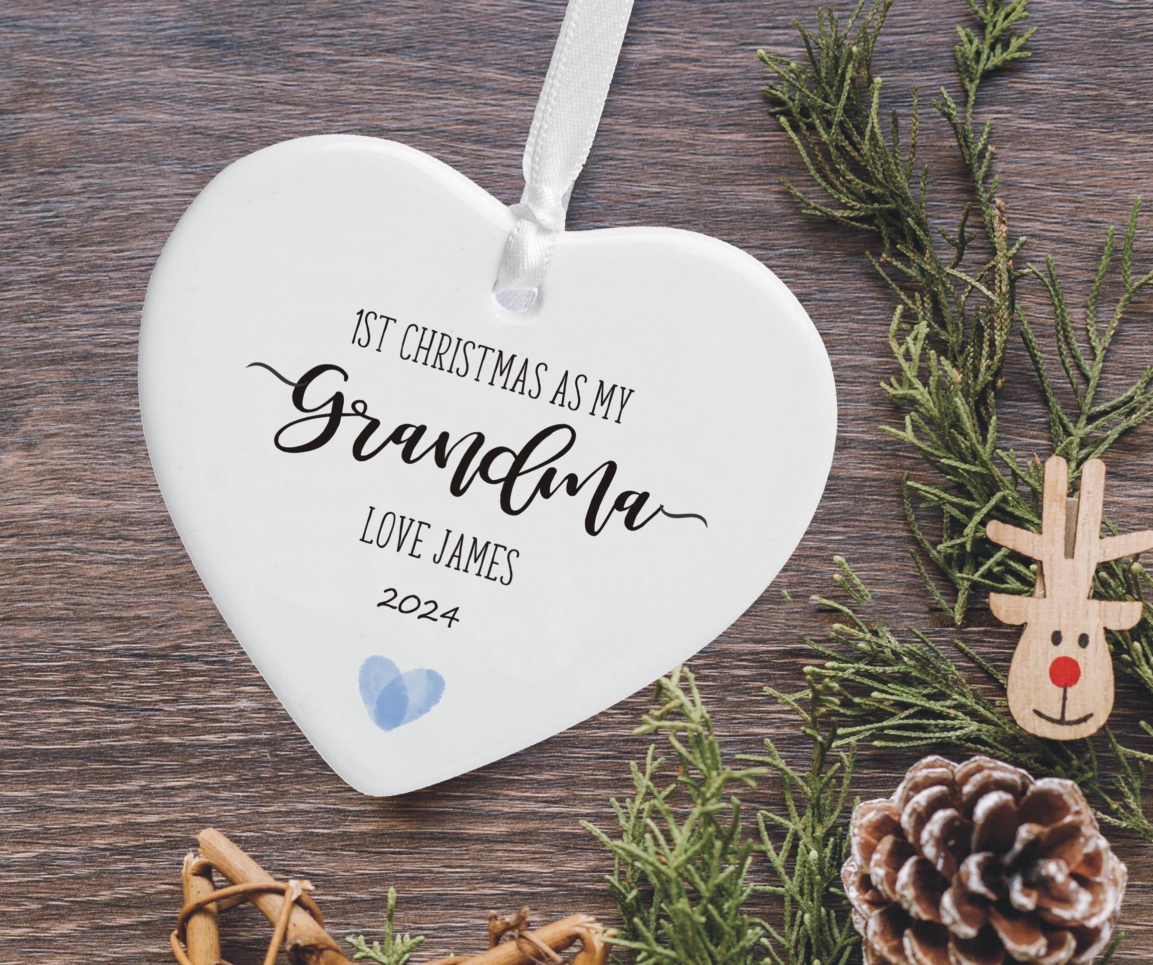 First Christmas as My Grandma Tree Decoration - Personalised Ceramic ...