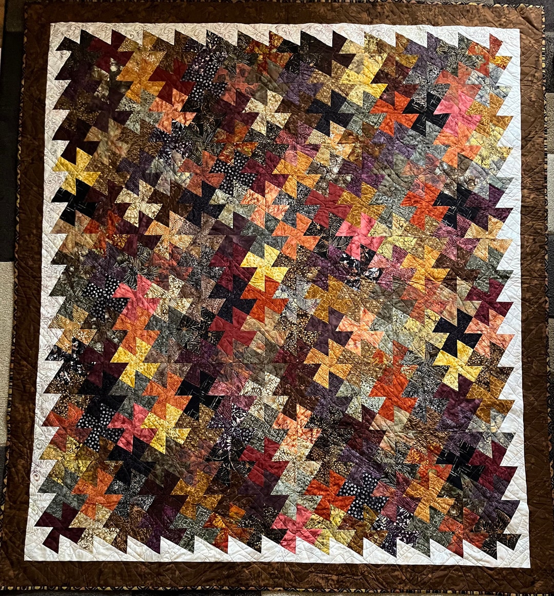 Batiks Multi Colored Twister Quilt - Etsy