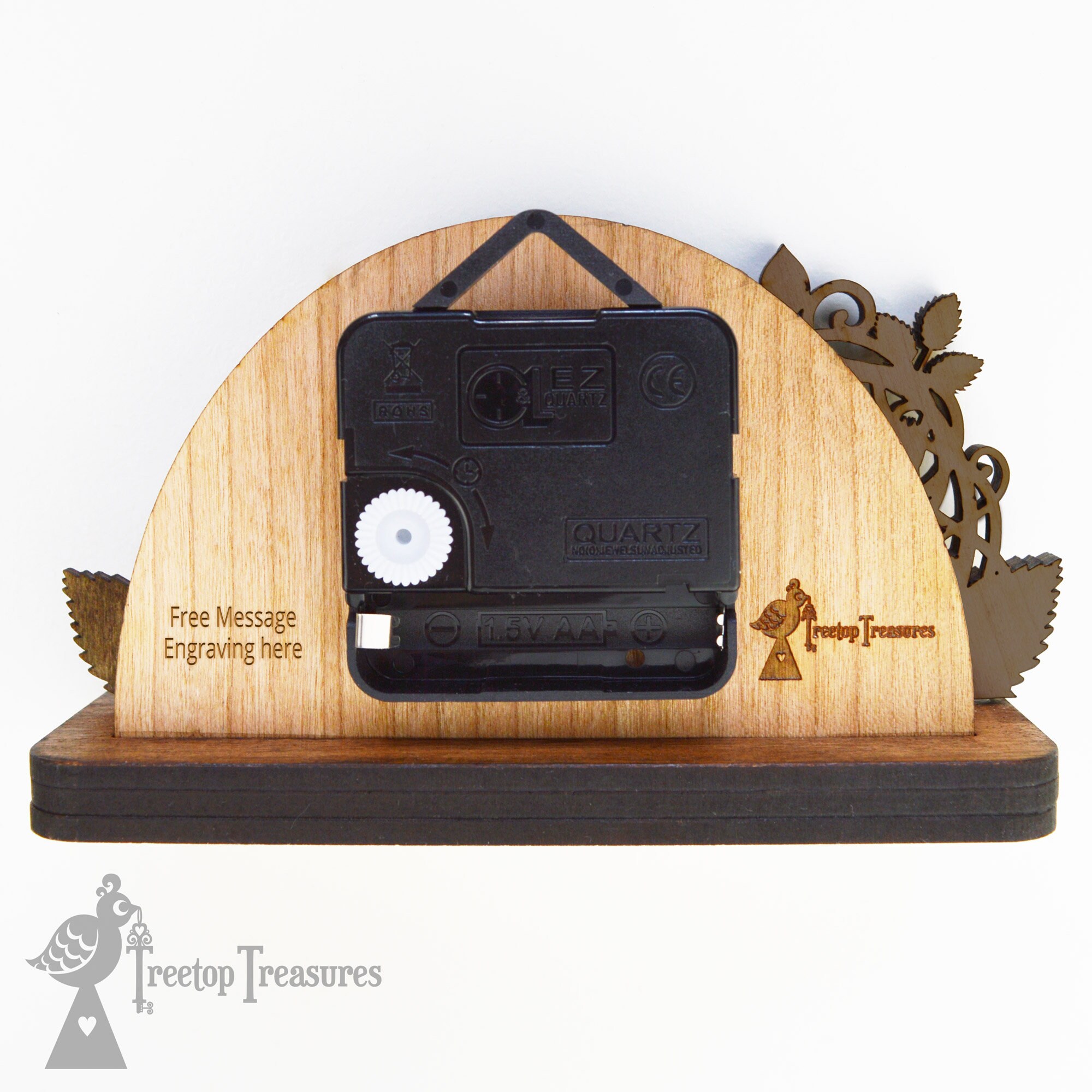 Small Clockwork Mice Mantel Clock Wooden Mantel Clock | Etsy UK