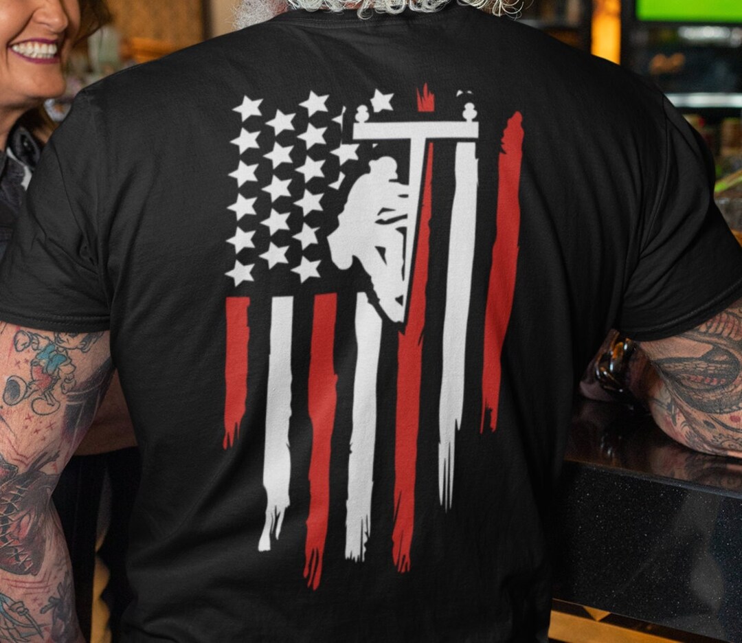 Lineman, American Flag T-shirt, Lineman Shirt, Long Sleeve, Hoodie ...