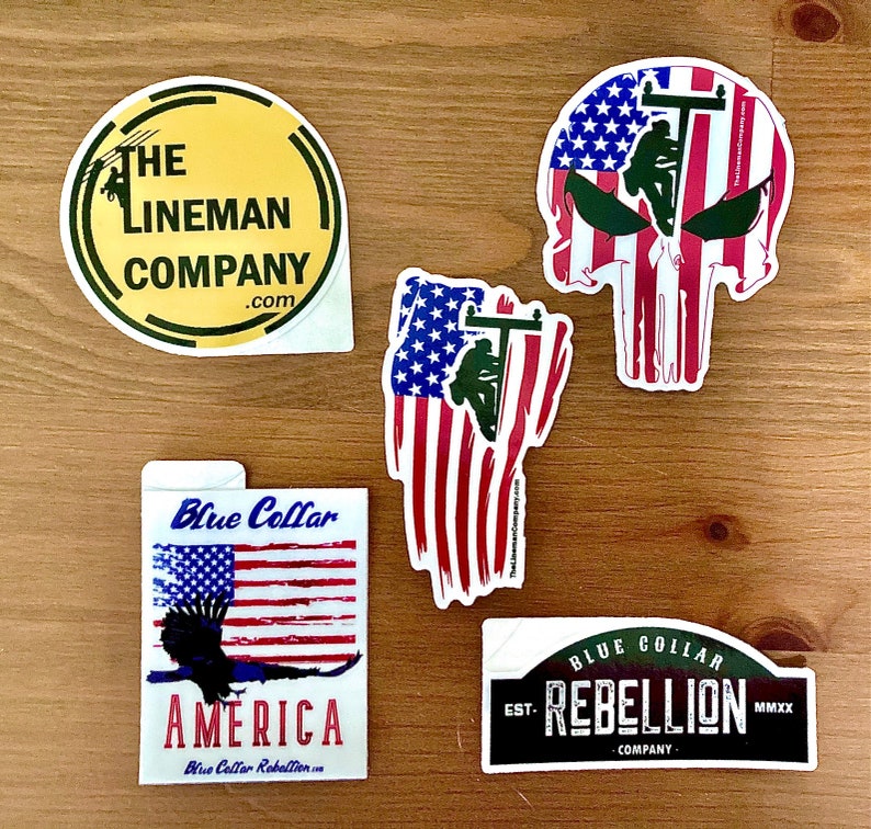 Lineman American Flag Sticker Bundle, Lineman Sticker, Lineman Gift ...