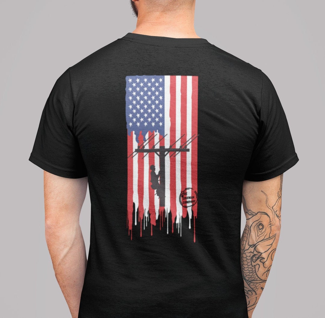 American Flag Lineman, Journeyman T-shirt (7 Colors) Lineman Gift ...