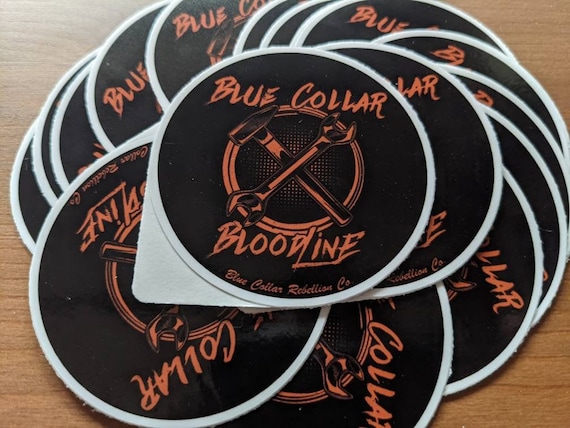 Blue Collar Crossbones 2.5x2.5 Blue Collar Sticker | Etsy