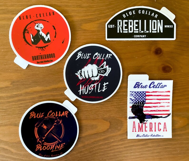 Blue Collar Hustle Blue Collar Sticker Lineman Sticker - Etsy