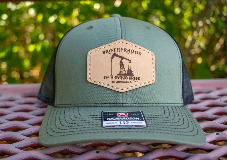 Oilfield Worker Oil Rig Leather Patch Hat Oilfield Gift - Etsy