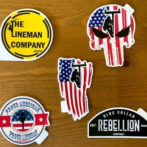 Lineman Punisher Skull Sticker, Lineman Sticker, Lineman Gift, Lineman ...