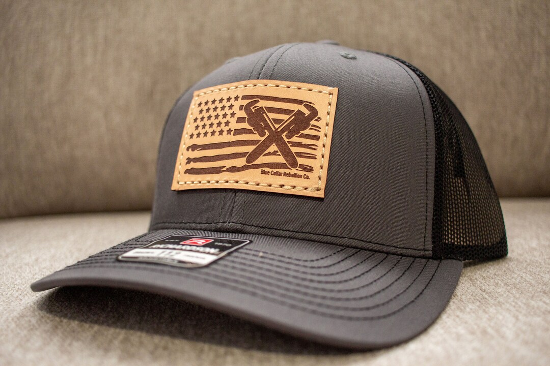 Plumber, American Flag, Leather Patch Hat, Journeyman Plumber Hat ...