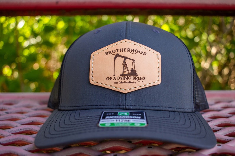 Oilfield Worker Oil Rig Leather Patch Hat Oilfield Gift - Etsy