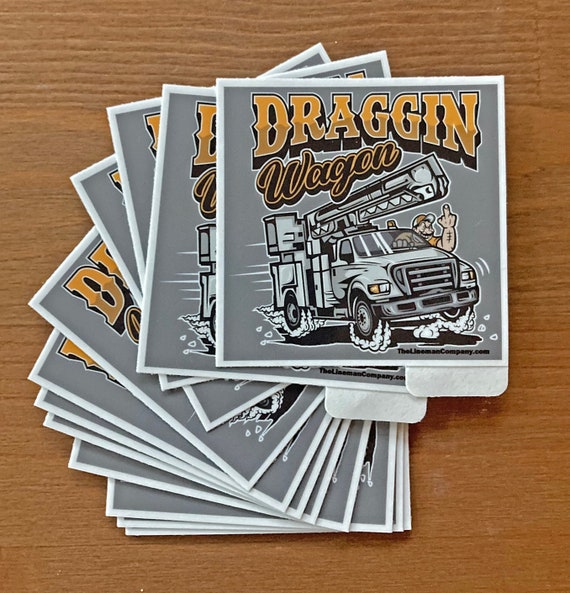 Draggin Wagon Sticker Lineman Sticker Lineman Gift Lineman | Etsy