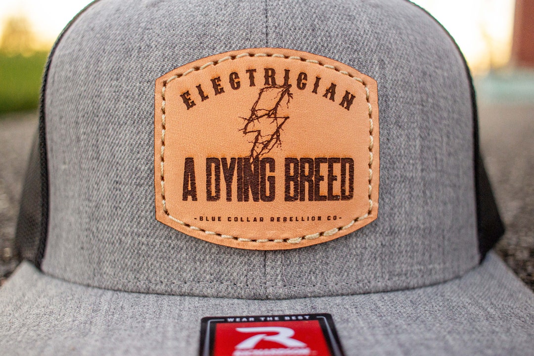 Electrician Leather Patch Wool Flat Bill "a Dying Breed", Electrician ...