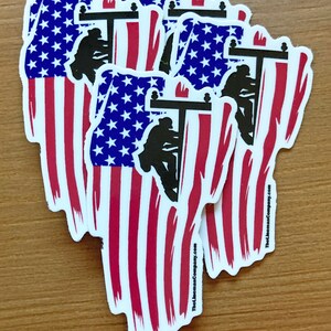 Lineman Flag Climbing Sticker, Lineman Sticker, Lineman Gift, Lineman ...