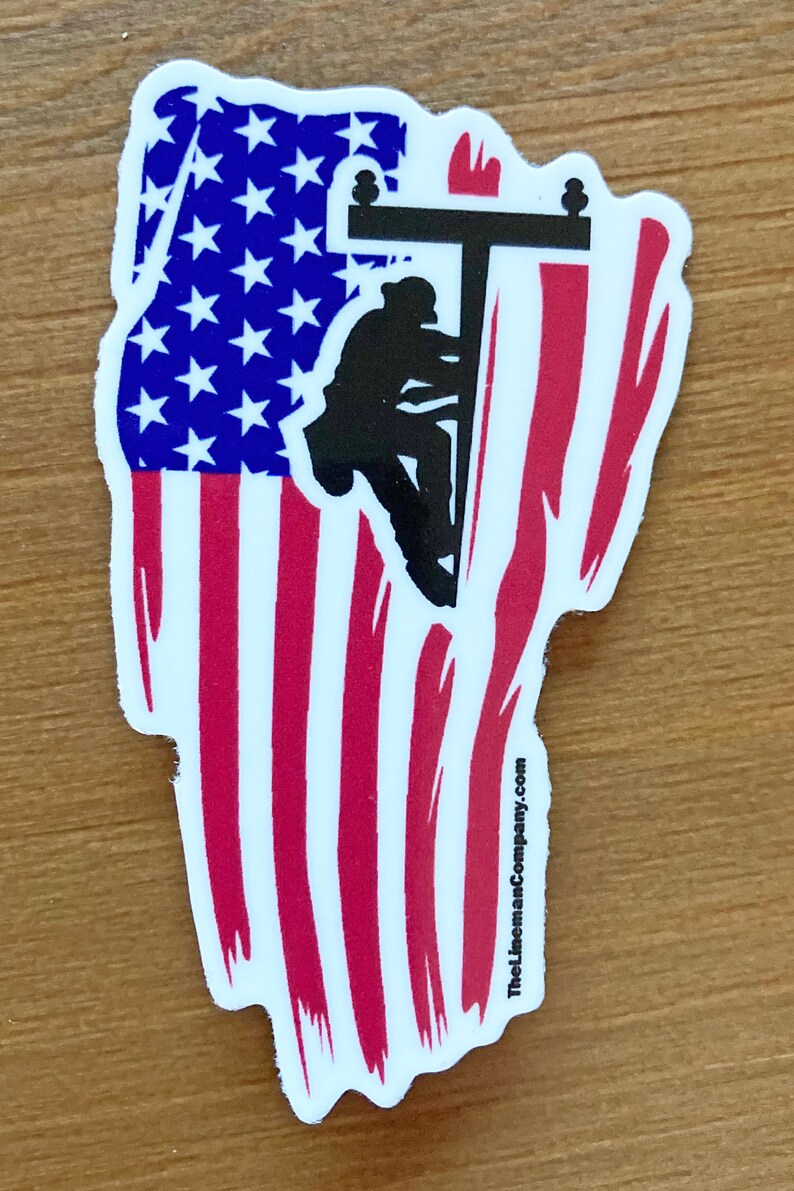 Lineman Flag Climbing Sticker, Lineman Sticker, Lineman Gift, Lineman ...