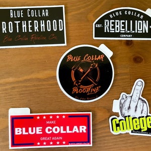 Blue Collar Crossbones 2.5x2.5", Blue Collar Sticker, Lineman Sticker ...