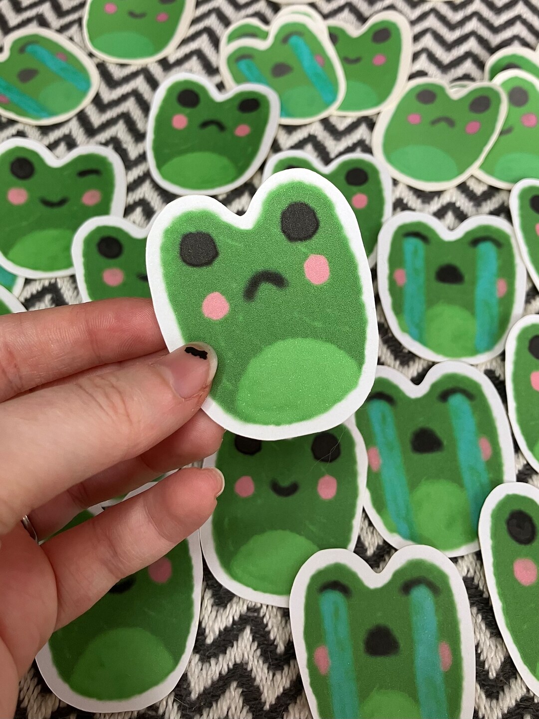 Emotional Frog Stickers (hand Drawn) - Etsy